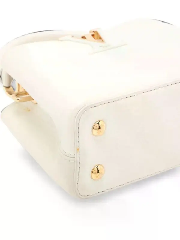 LOUIS VUITTON Taurillon Capucines Satchel - White