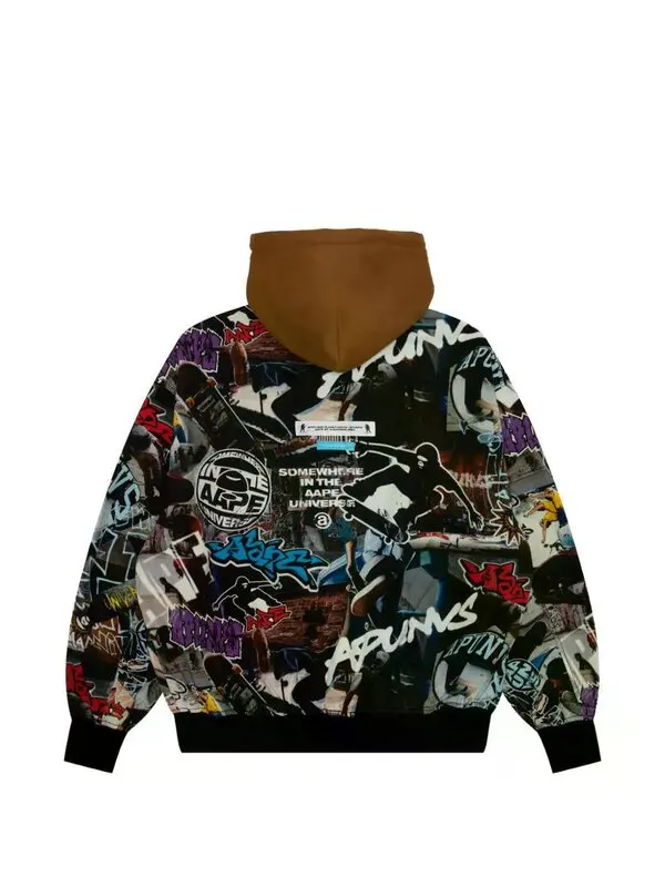 AAPE BY *A BATHING APE Graffiti Print Hooded Jacket