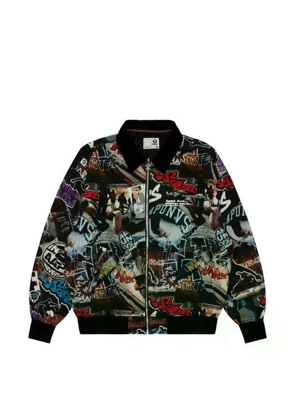 AAPE BY *A BATHING APE Graffiti Print Hooded Jacket