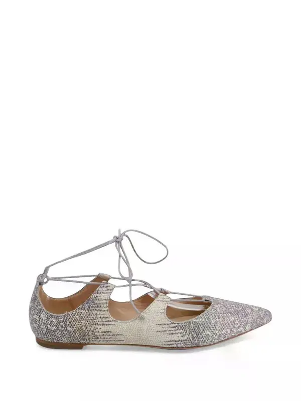 LOEFFLER RANDALL Ambra Snakeskin-effect Ballet Flats