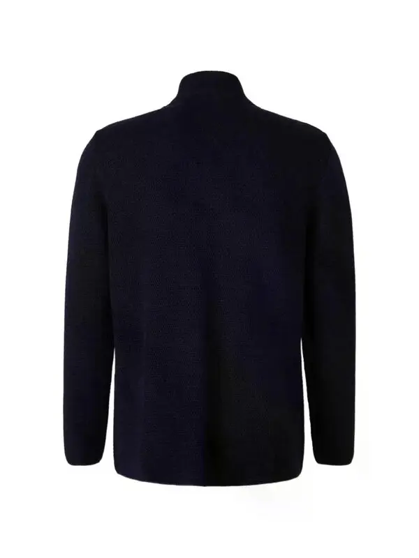 LARDINI Virgin Wool Basket-weave Cardigan