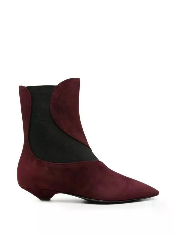 SERGIO ROSSI Pointed-toe Panelled Ankle Boots