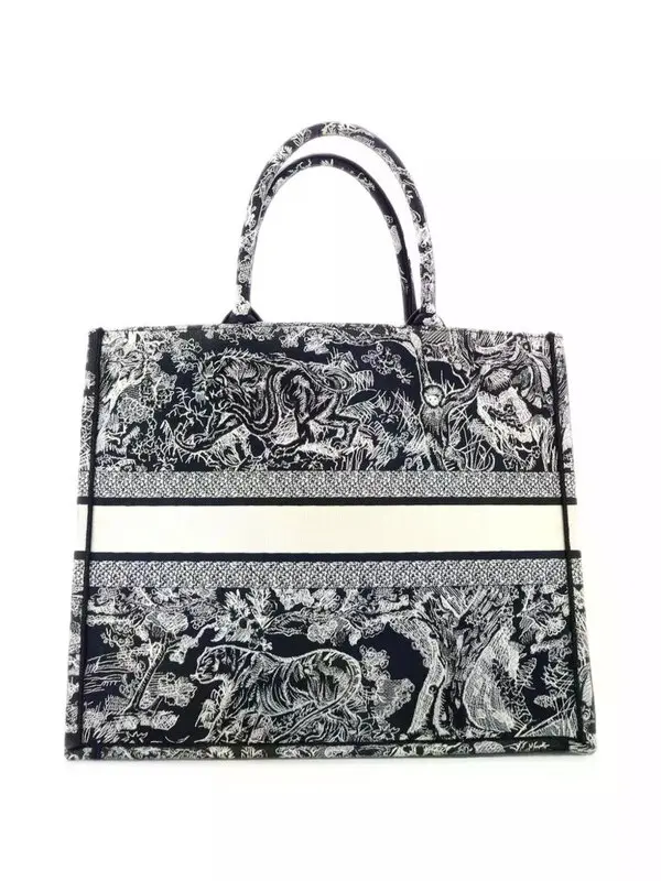 Dior Book Embroidered Canvas Large Tote Bag