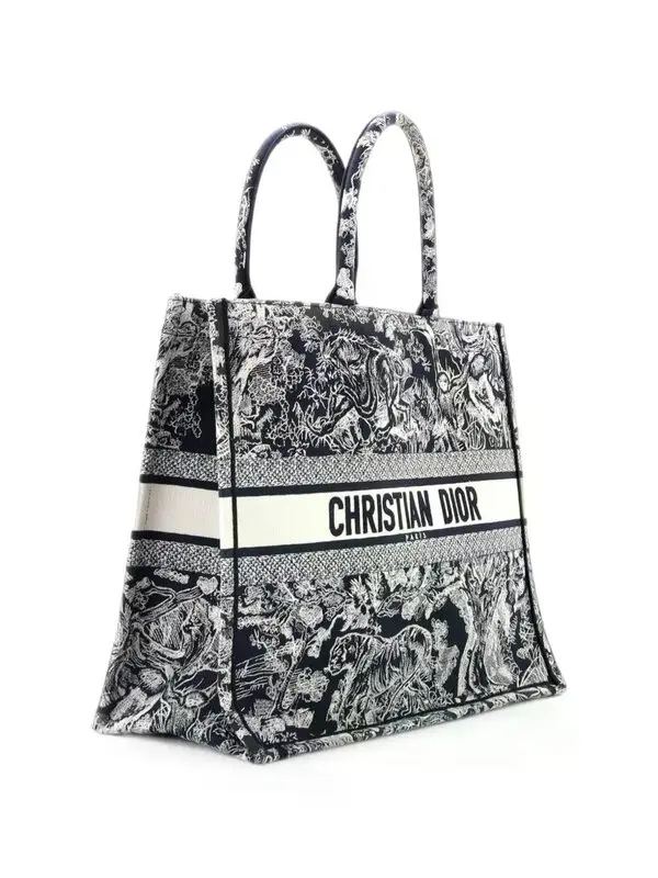 Dior Book Embroidered Canvas Large Tote Bag