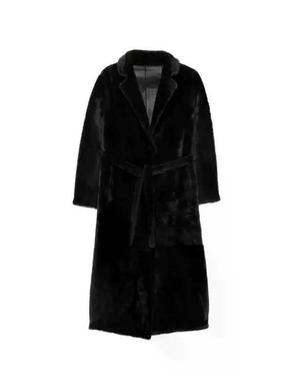 YVES SALOMON Belted Shearling Coat
