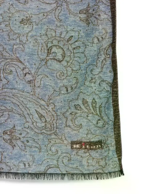 Kiton Paisley-print Fringed Scarf
