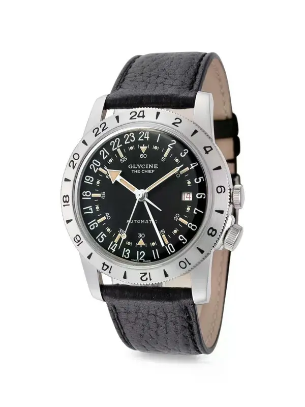 GLYCINE Airman Vintage The Chief 40mm Watch - Black