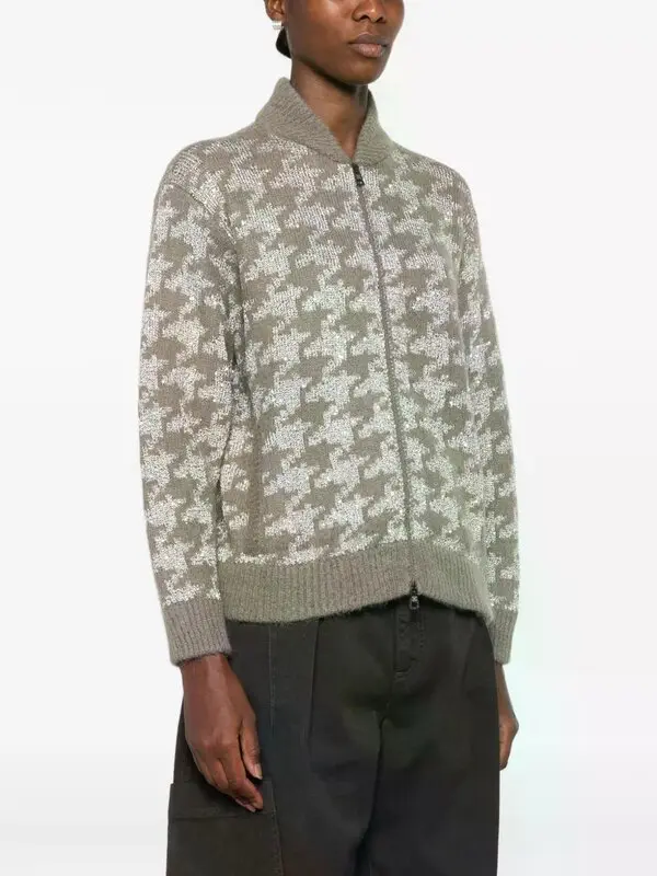 PANICALE Houndstooth Sequin Embellished Cardigan
