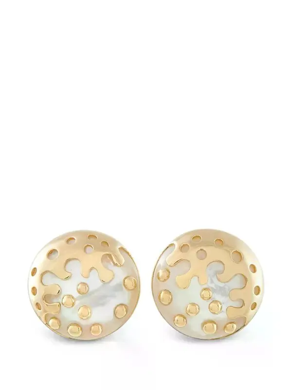 BVLGARI 18k Yellow Mother Of Pearl Clip-on Earrings - Gold
