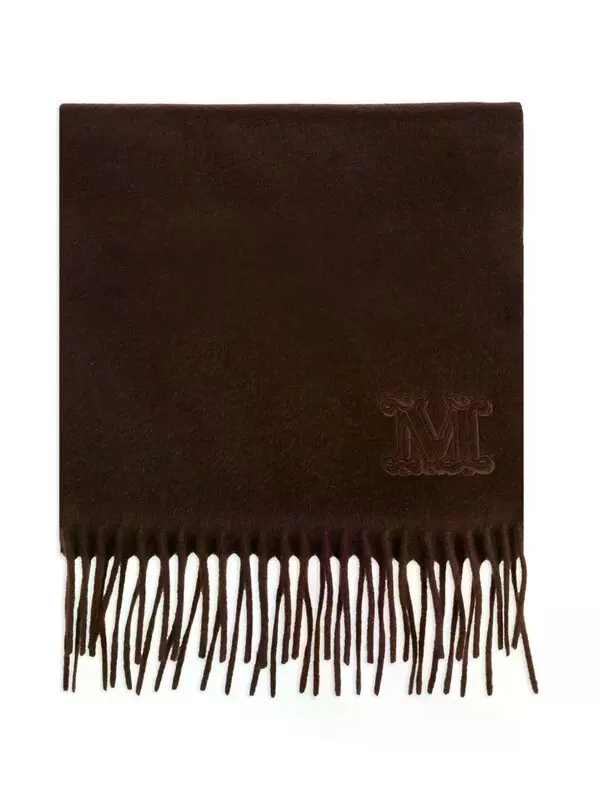 Max Mara Fringed Logo-embroidered Scarf