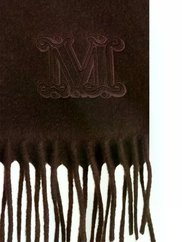 Max Mara Fringed Logo-embroidered Scarf