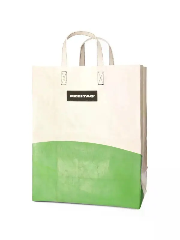 FREITAG Two-toned Tote Bag With Logo Patch - White