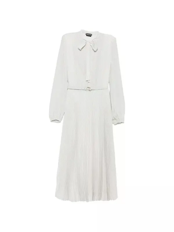 TOM FORD Polka-dot Pleated Maxi Dress - White