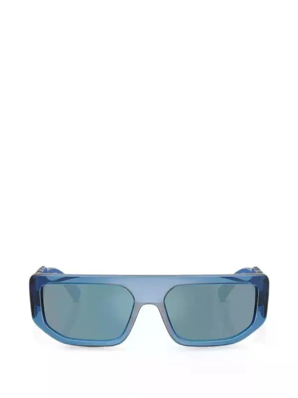 Dolce & Gabbana Logo Lettering Rectangle-frame Sunglasses - Blue