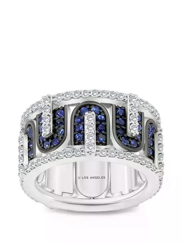 U LOS ANGELES Diamond And Sapphire U Ring