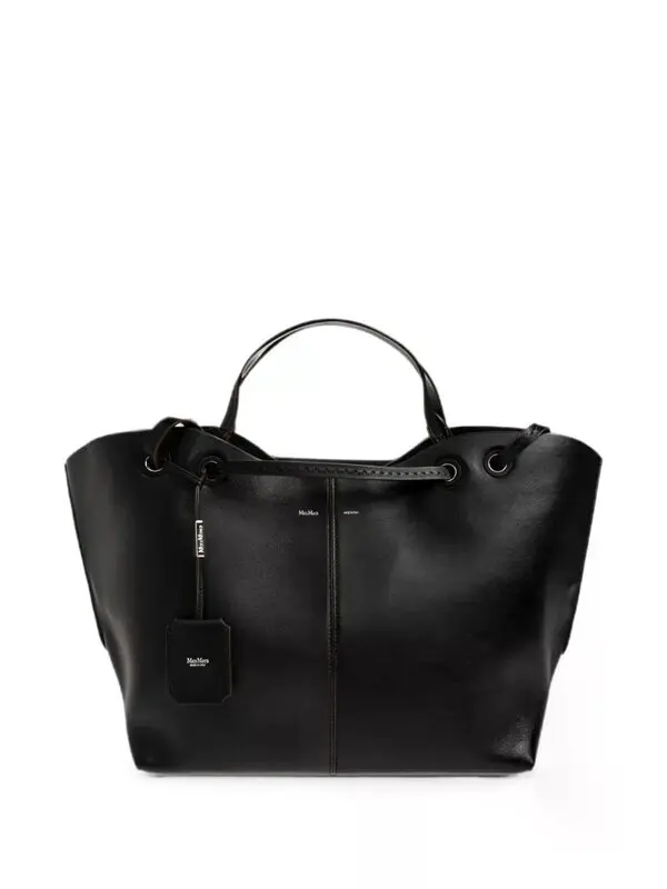 Max Mara Mixed Doubles Leather Tote Bag - Black