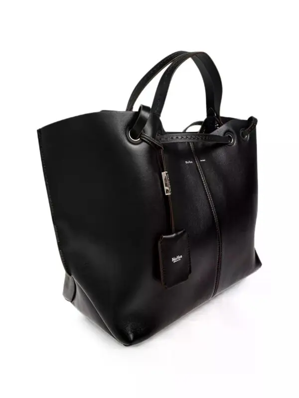Max Mara Mixed Doubles Leather Tote Bag - Black