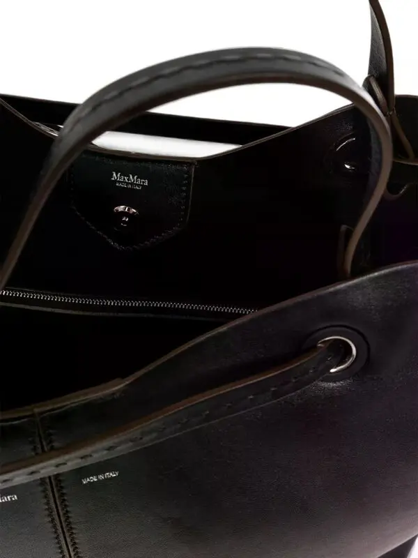 Max Mara Mixed Doubles Leather Tote Bag - Black