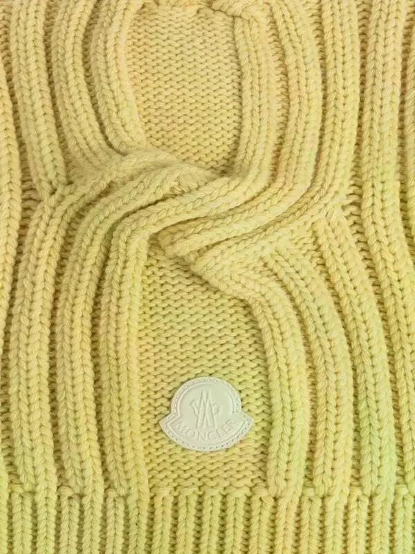 Moncler Cable-knit Logo-patch Scarf