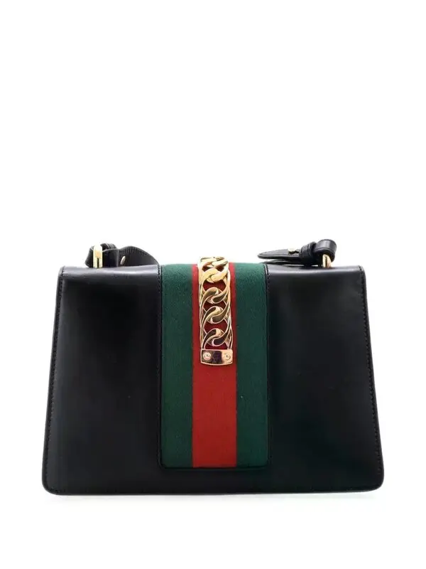 Gucci Sylvie Leather Small Shoulder Bag - Black