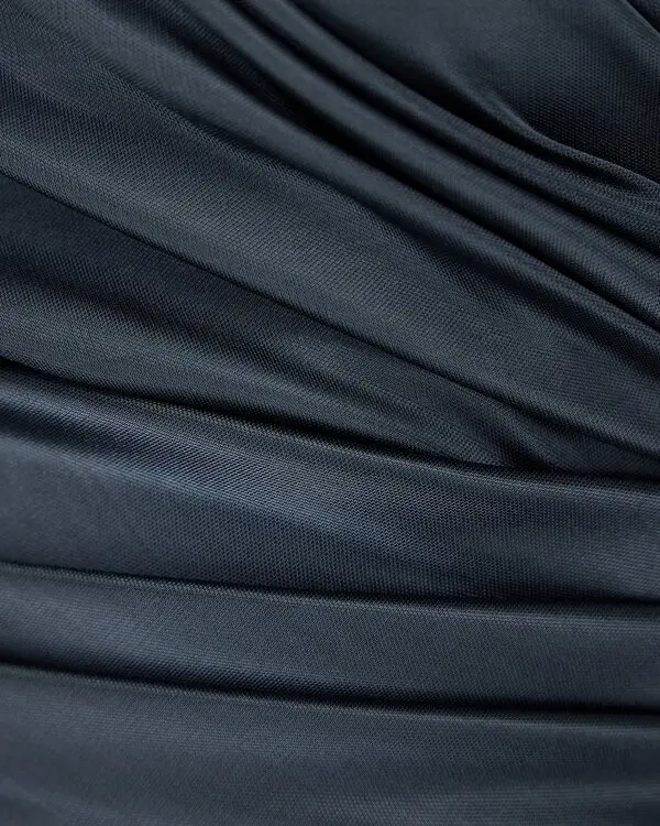 Giorgio Armani Long Sleeveless Shiny Viscose Jersey Gown - Grey