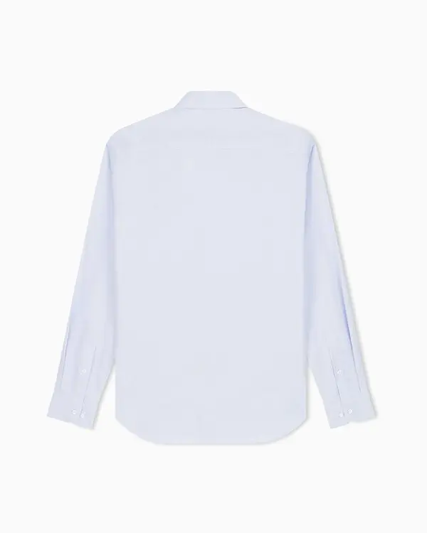 Giorgio Armani Regular Fit Shirt In Micro Weave Cotton With French Collar