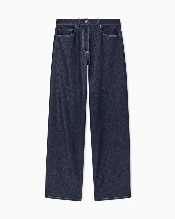 Giorgio Armani Regular Fit Cotton And Virgin Wool Denim Trousers