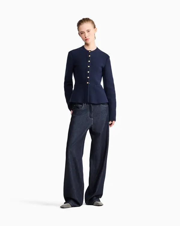 Giorgio Armani Regular Fit Cotton And Virgin Wool Denim Trousers