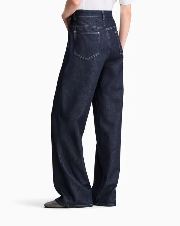 Giorgio Armani Regular Fit Cotton And Virgin Wool Denim Trousers