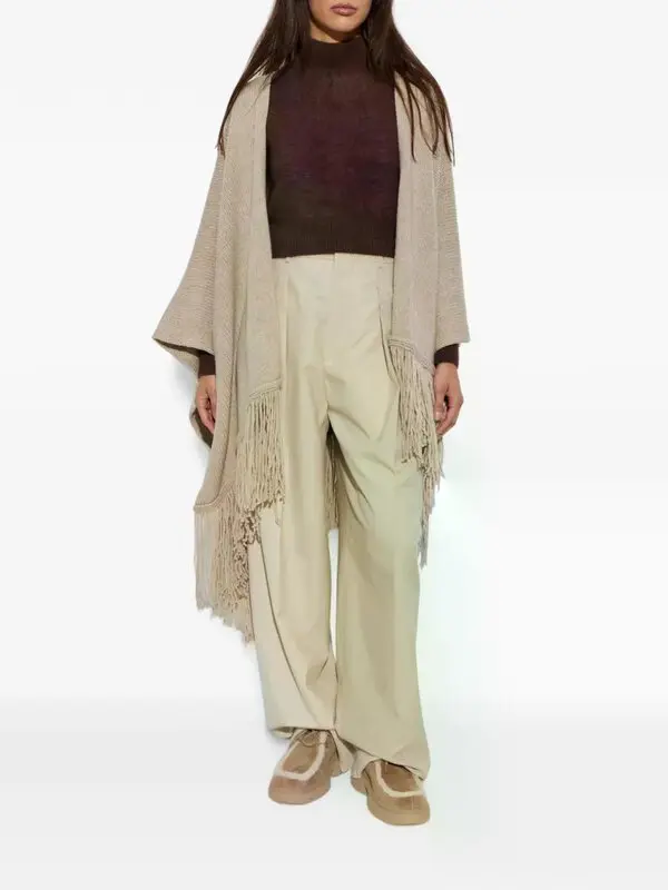 Max Mara Fringe-trim Knit Poncho