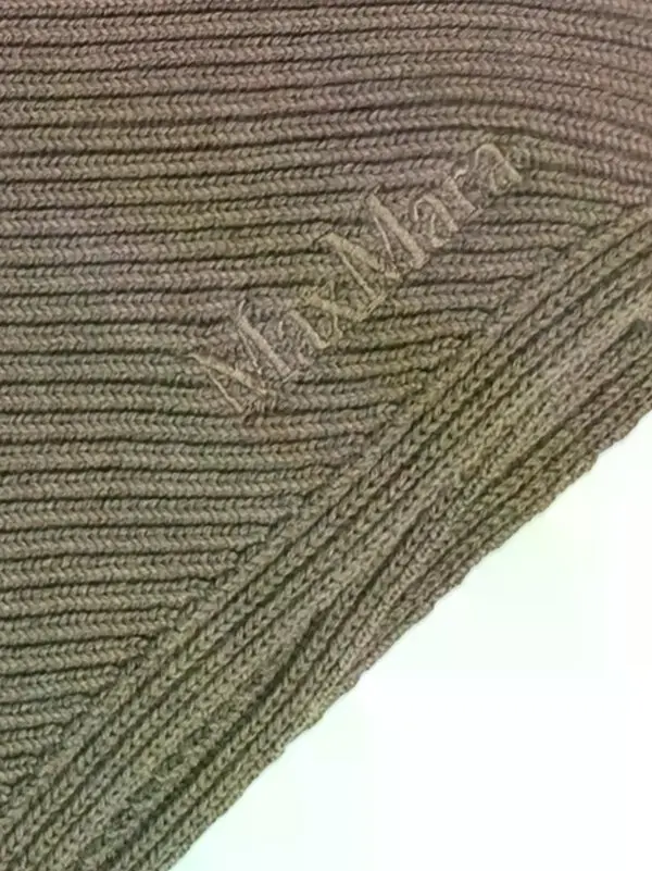 Max Mara Wool Knit Oversized Shawl Tobacco