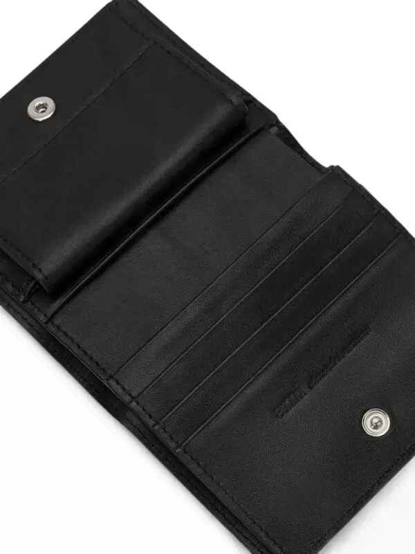 AMI Paris Cowhide Leather Bifold Wallet With De Coeur