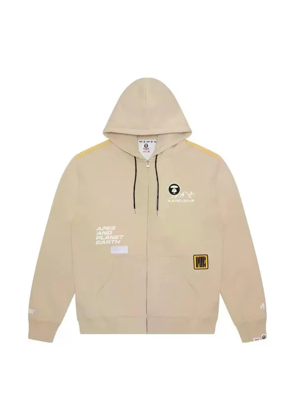 AAPE BY *A BATHING APE Zip-up Hooded Jacket With Graphic Print