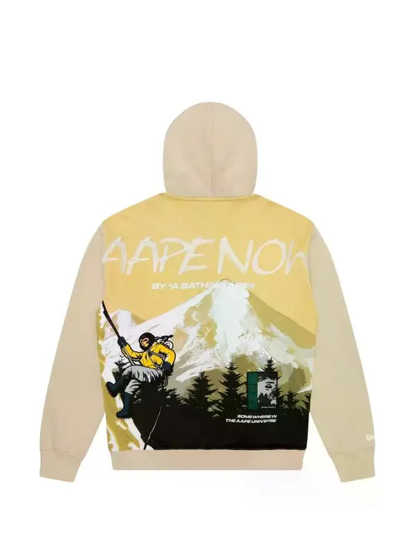 AAPE BY *A BATHING APE Zip-up Hooded Jacket With Graphic Print