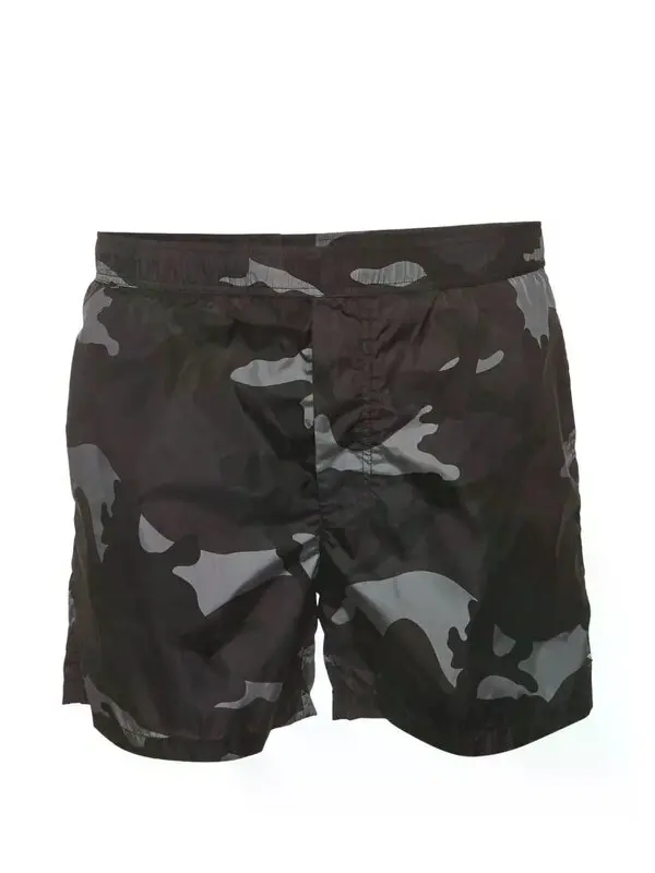 Valentino Garavani Camouflage-print Swim Shorts - Black