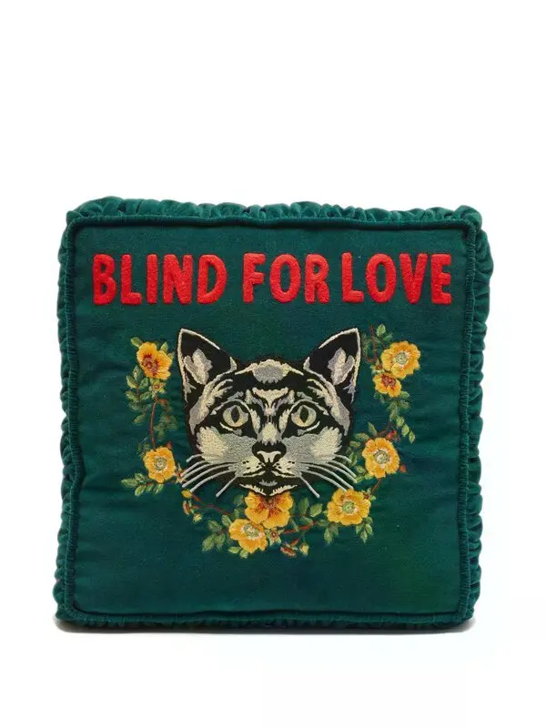 Gucci Blind For Love Embroidered Cat Pillow