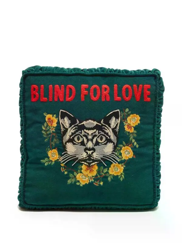 Gucci Blind For Love Embroidered Pillow - Green