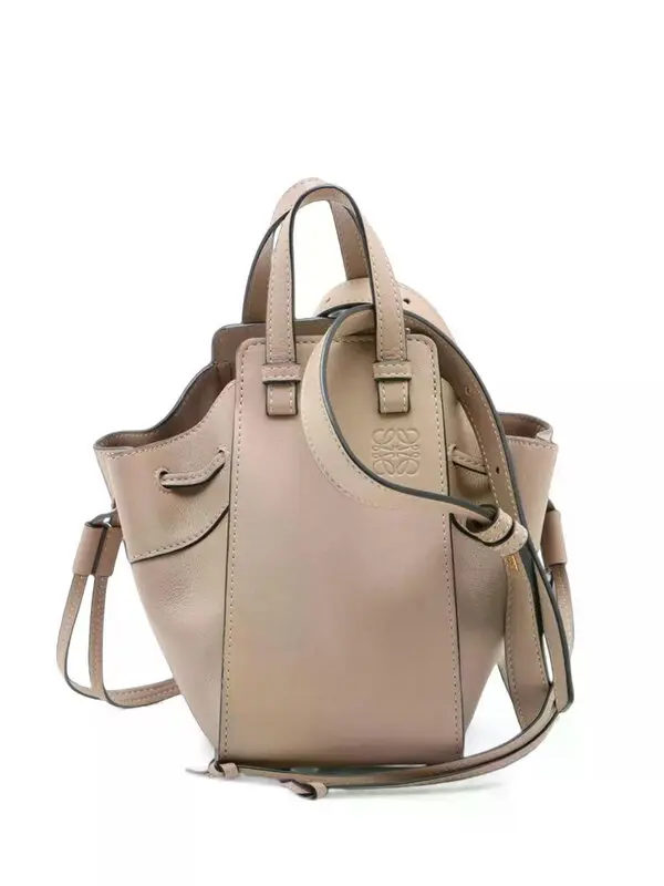 Loewe 2010-2026 Mini Grained Calfskin Drawstring Hammock Bag Satchel - Neutrals