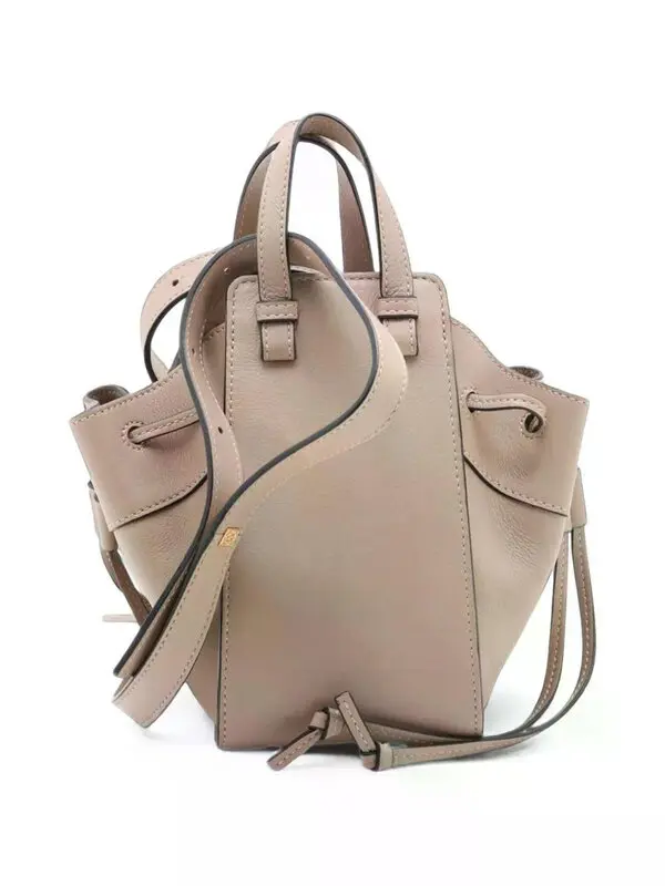 Loewe 2010-2026 Mini Grained Calfskin Drawstring Hammock Bag Satchel - Neutrals