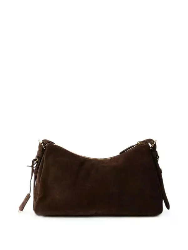 Prada Aimée Medium Suede Shoulder Bag - Brown