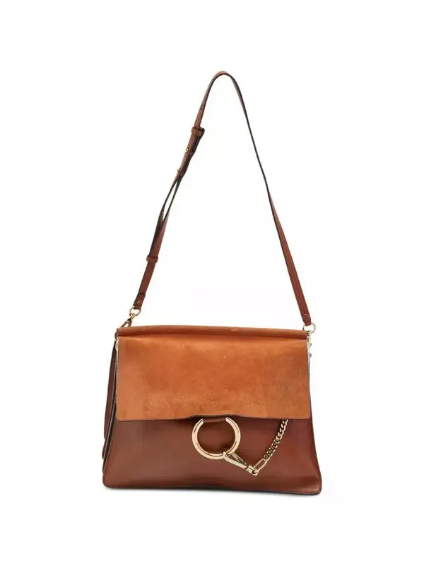 Chloé Faye Suede-panel Shoulder Bag - Brown