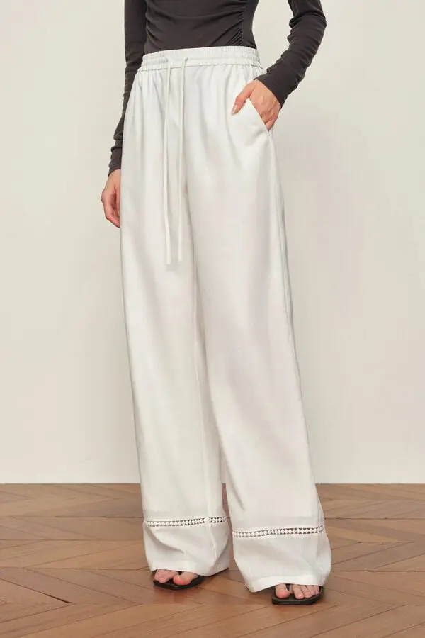 Fabrique Eve Openwork Drawstring Wide Leg Pants