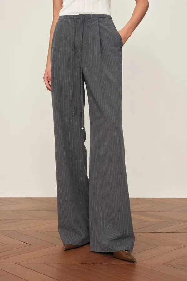 Fabrique Caroline Pinstripe Wide Leg Trousers