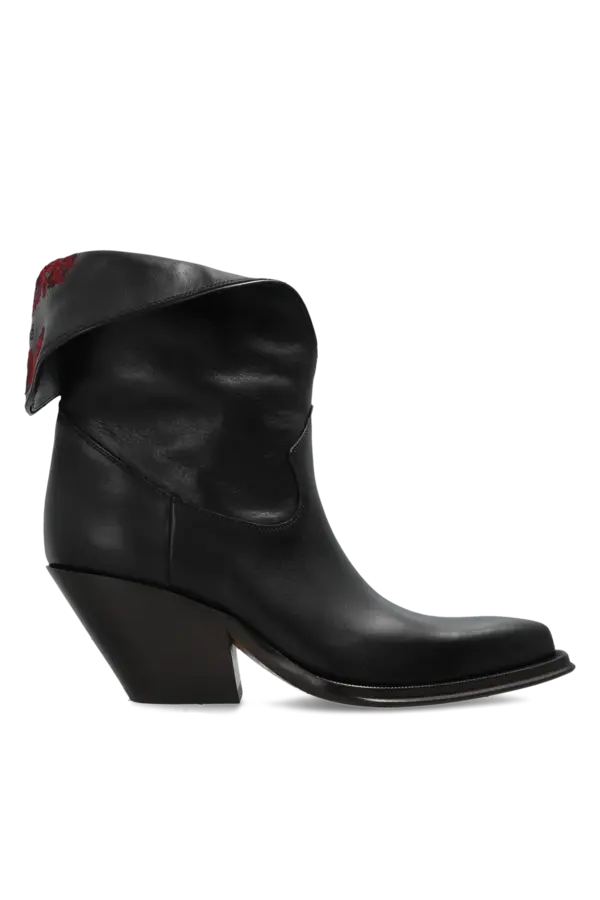 Chloé Azelan’ Leather Cowboy Boots - Black