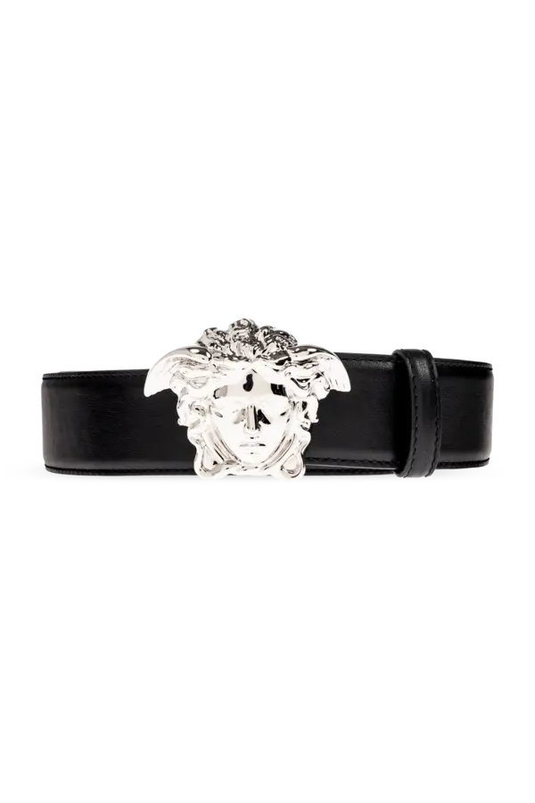 Versace Leather Belt With Medusa Buckle