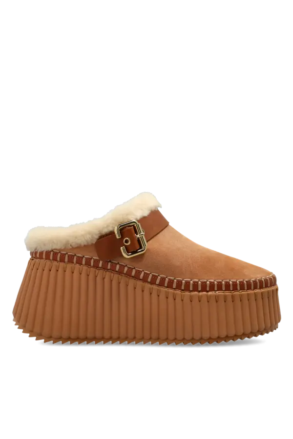 Chloé Suede ‘nama’ Platform Shoes - Brown