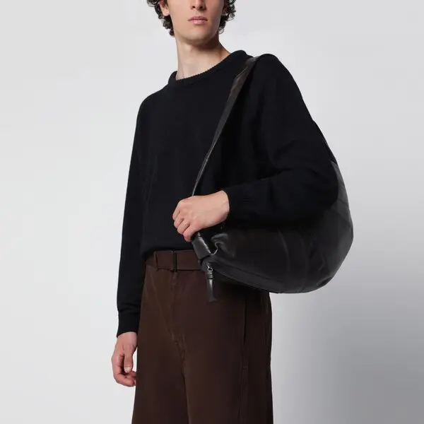 LEMAIRE Large Croissant Dark Chocolate Lambskin Bag