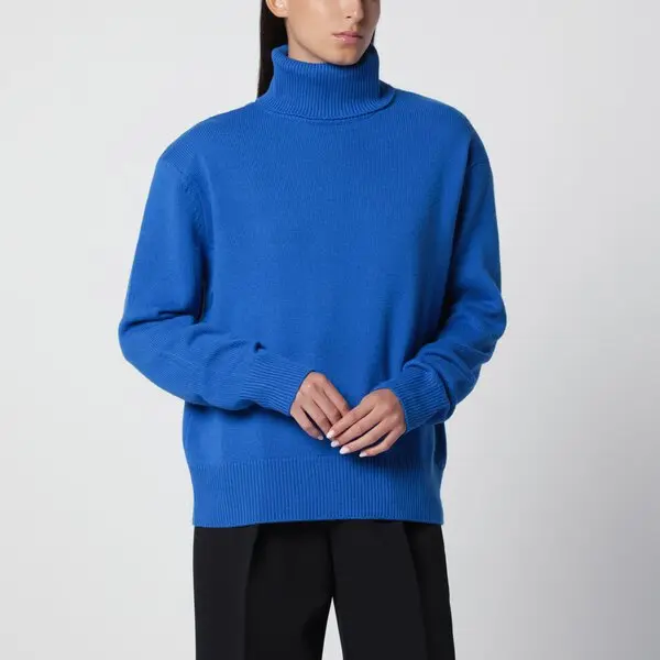 THE FRANKIE SHOP Gala Merino Wool Turtleneck Sweater - Blue