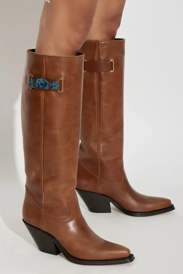 Chloé Azelan’ Leather Cowboy Boots