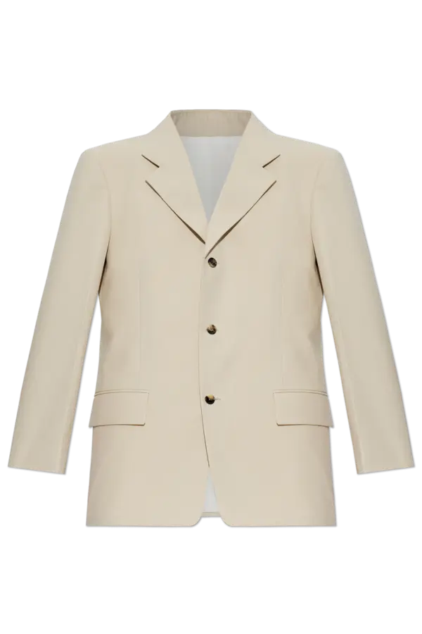 Bottega Veneta Wool Blazer With Notch Lapels - Beige